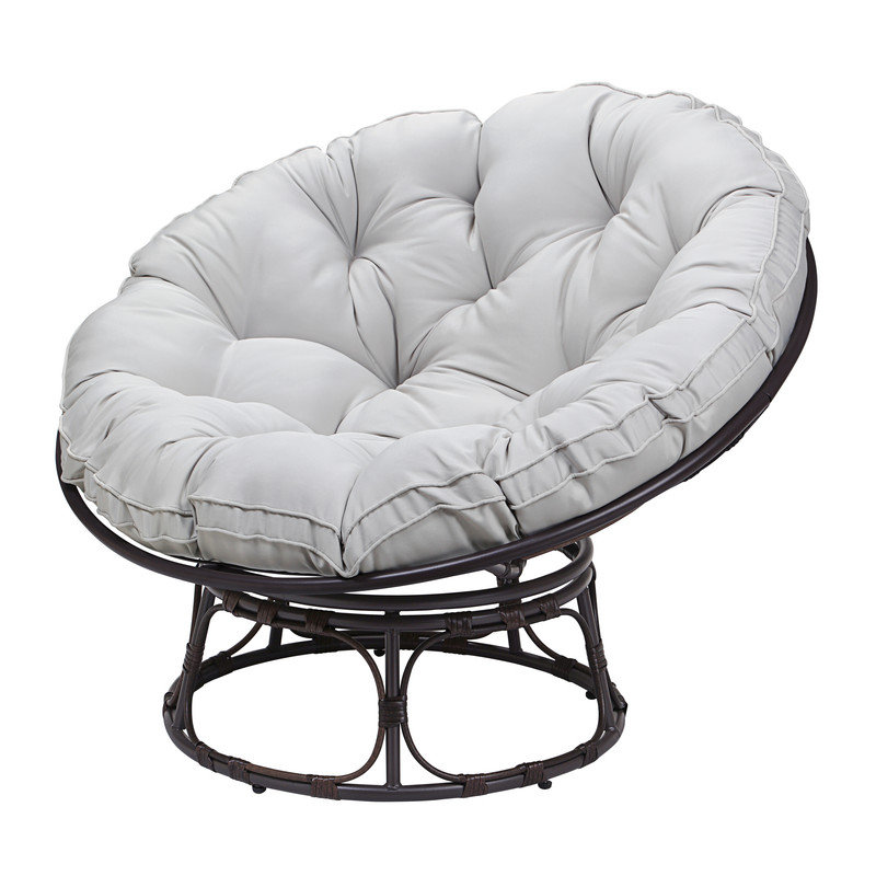 Ebern Designs Eltha Outdoor Moon Chair with Light Grey Cushion | Wayfair